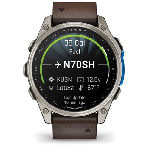 Garmin D2 Mach 2 Aviator Smartwatch 47mm Titanium with Oxford Brown ...